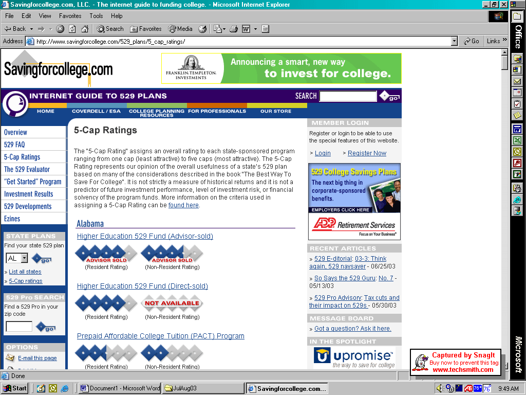 On the Internet: College Financing and 529 Savings Plans | AAII