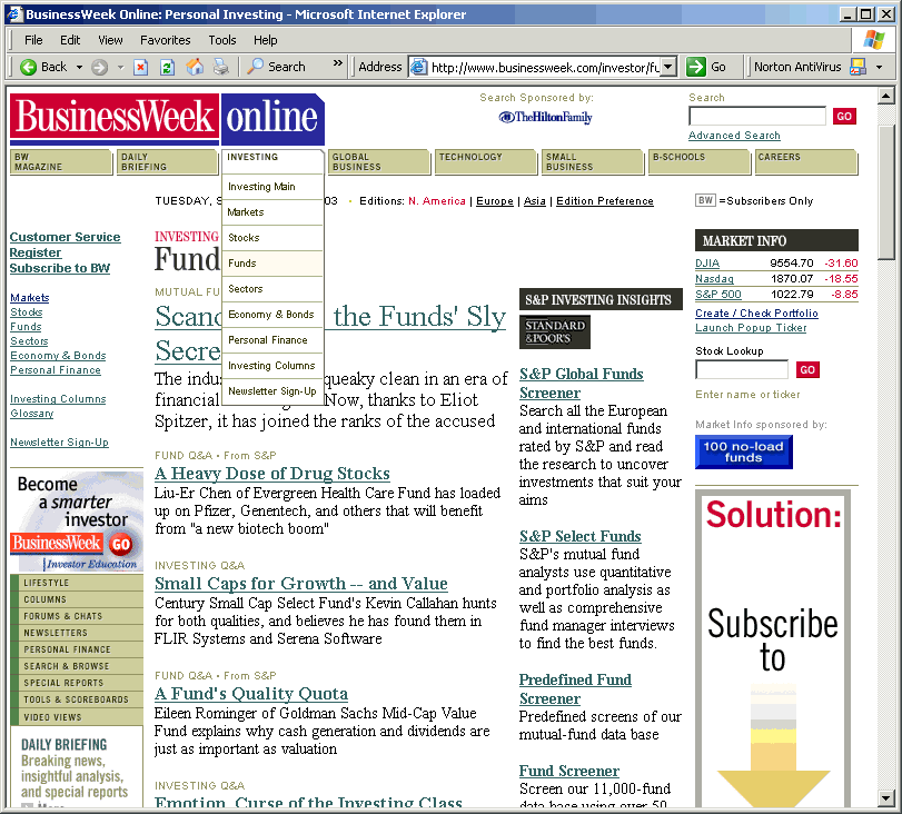 Comparison: Comprehensive Web Sites | AAII