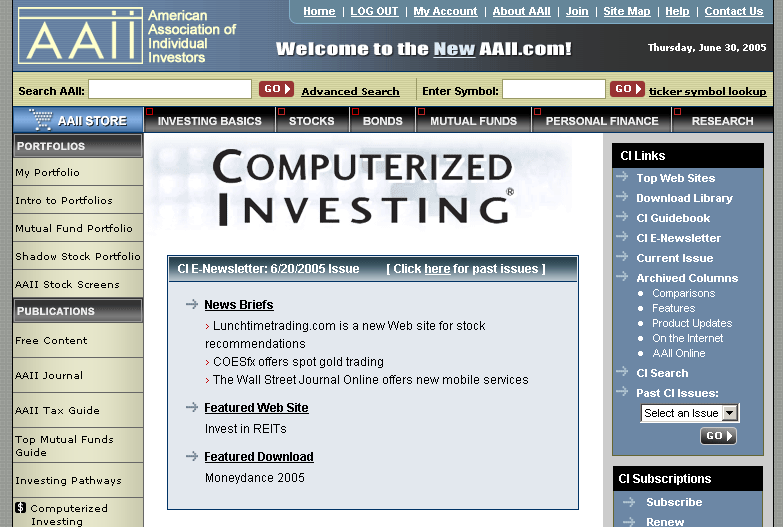 AAII.com: The CI E-Newsletter | AAII