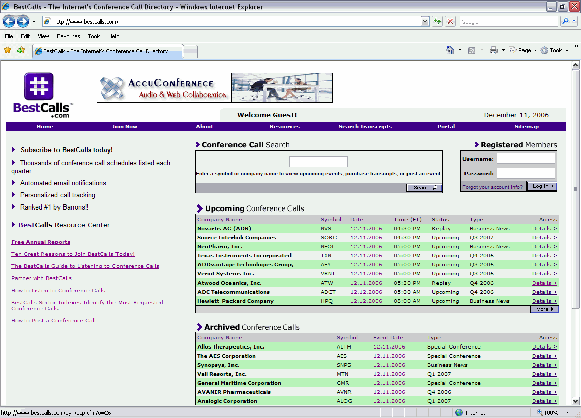 On the Internet: Tracking Company Webcasts | AAII