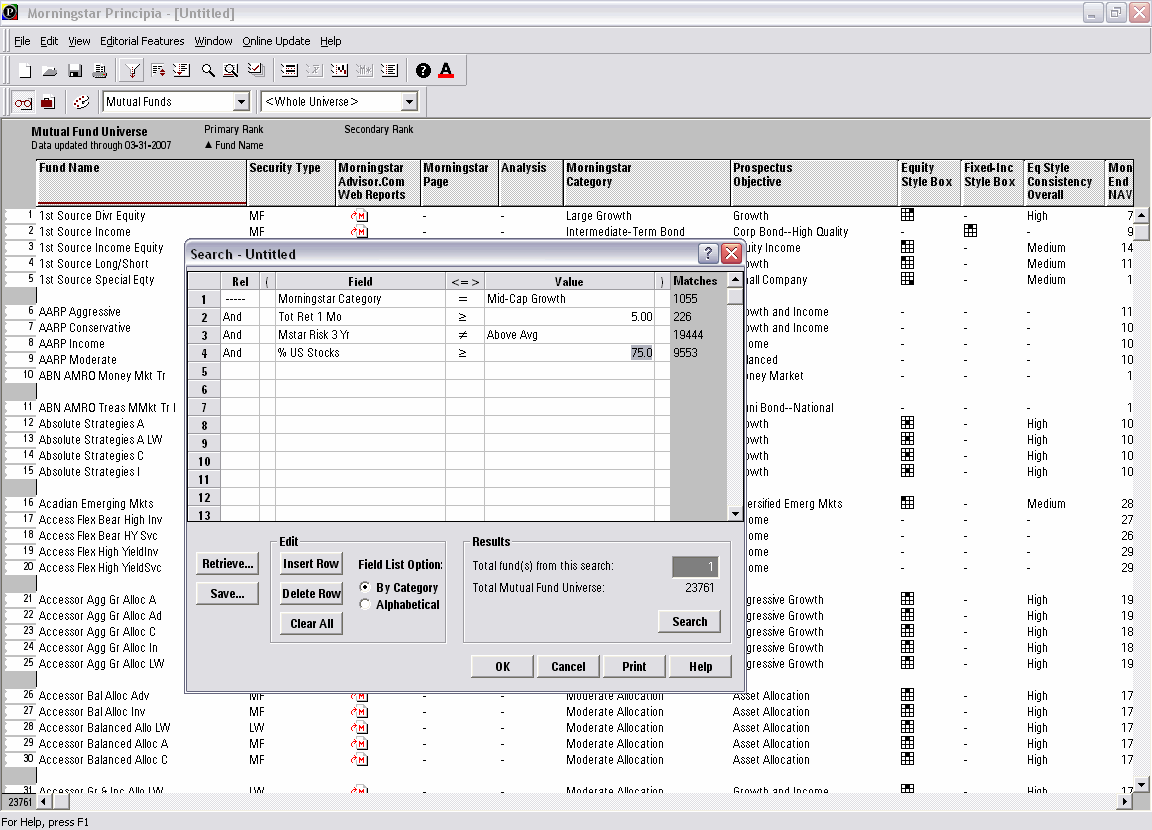 Comparison: Mutual Fund Screening Services | AAII