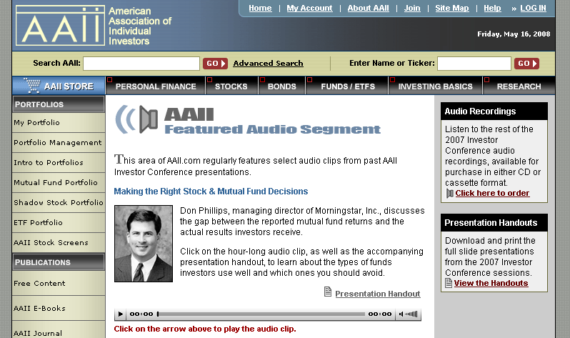 AAII.com: Top Funds Guide and Audio Clips | AAII