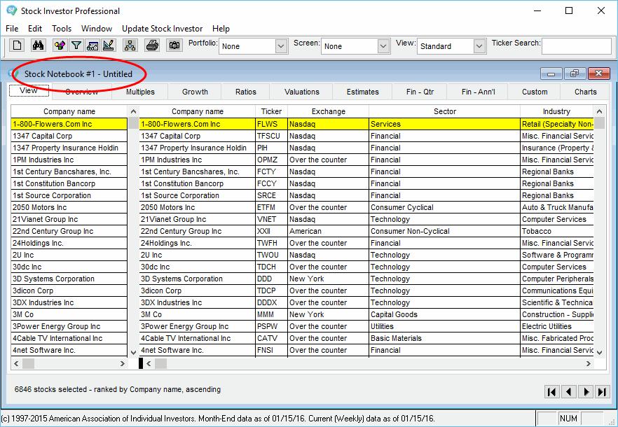 Copy and Pasting Data From the Stock Notebook | AAII