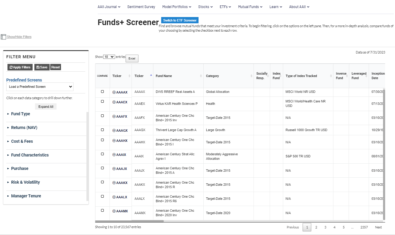 A+ Investor User Guide | AAII