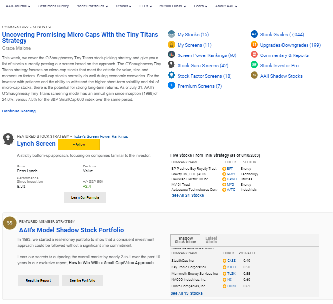 A+ Investor User Guide | AAII