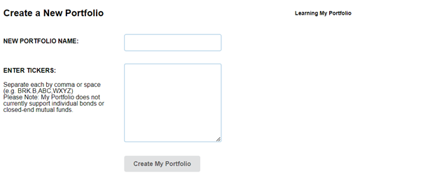 My Portfolio User's Guide | AAII